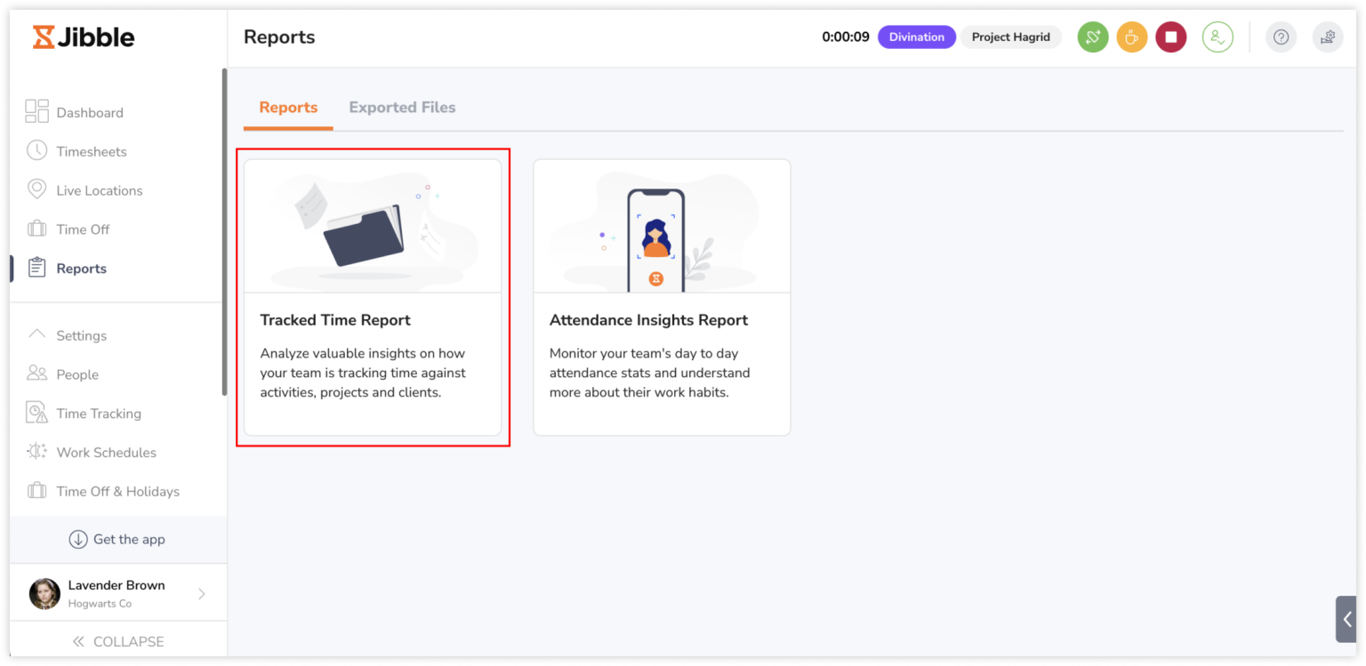 Exporting tracked time reports | Jibble
