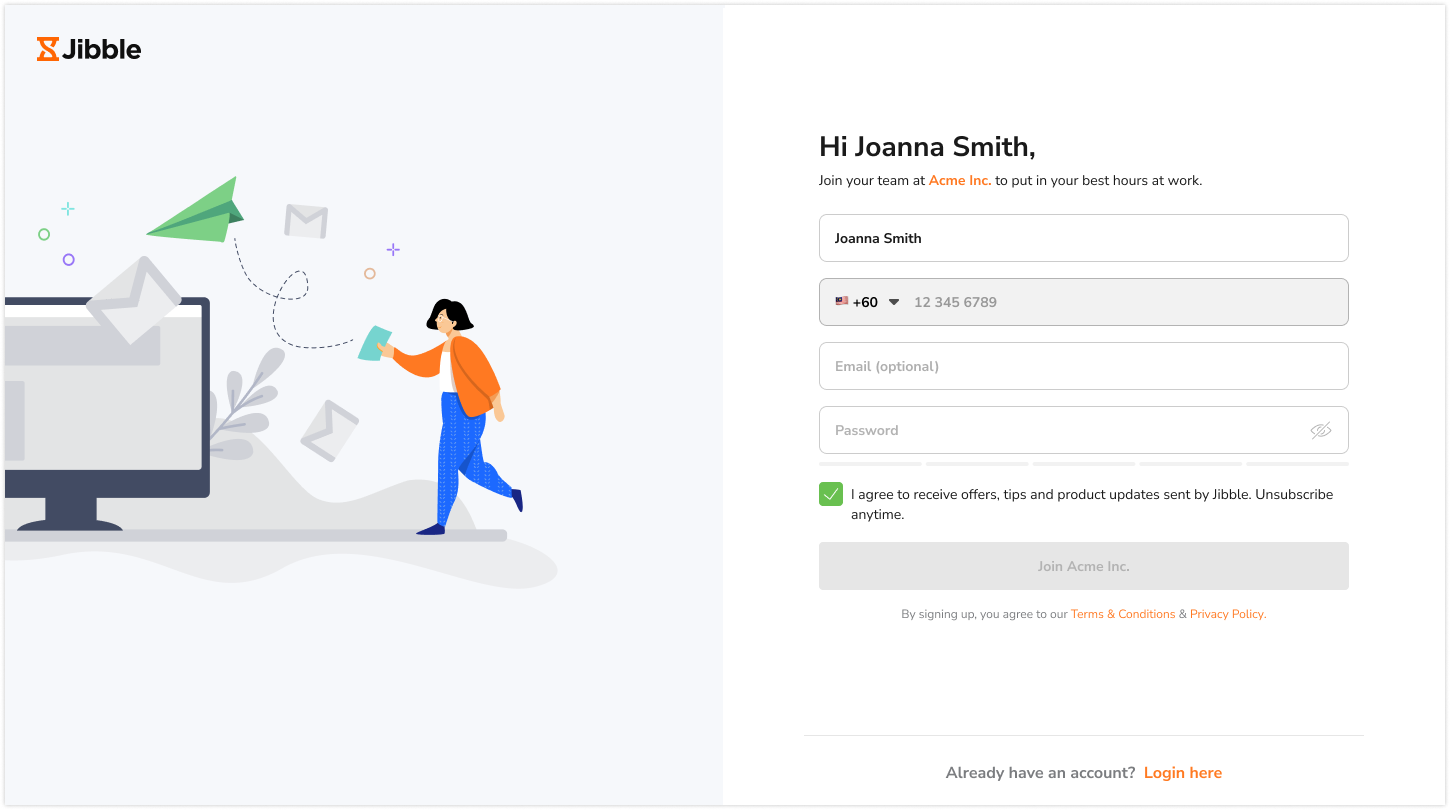 Joining your organization on Jibble