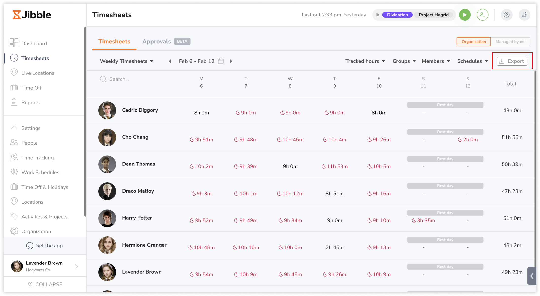 Exporting timesheet reports | Jibble