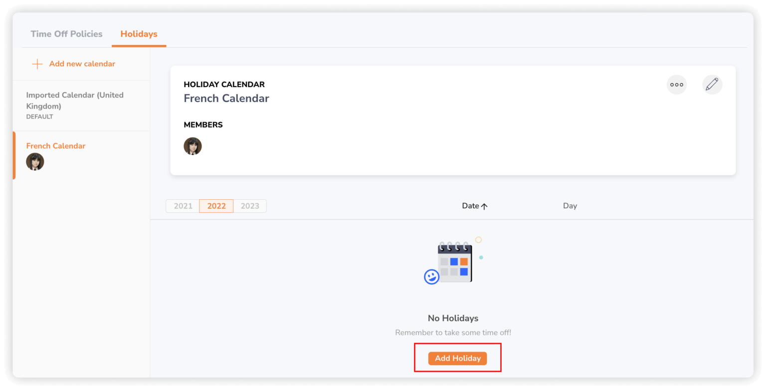 Managing public holiday calendars