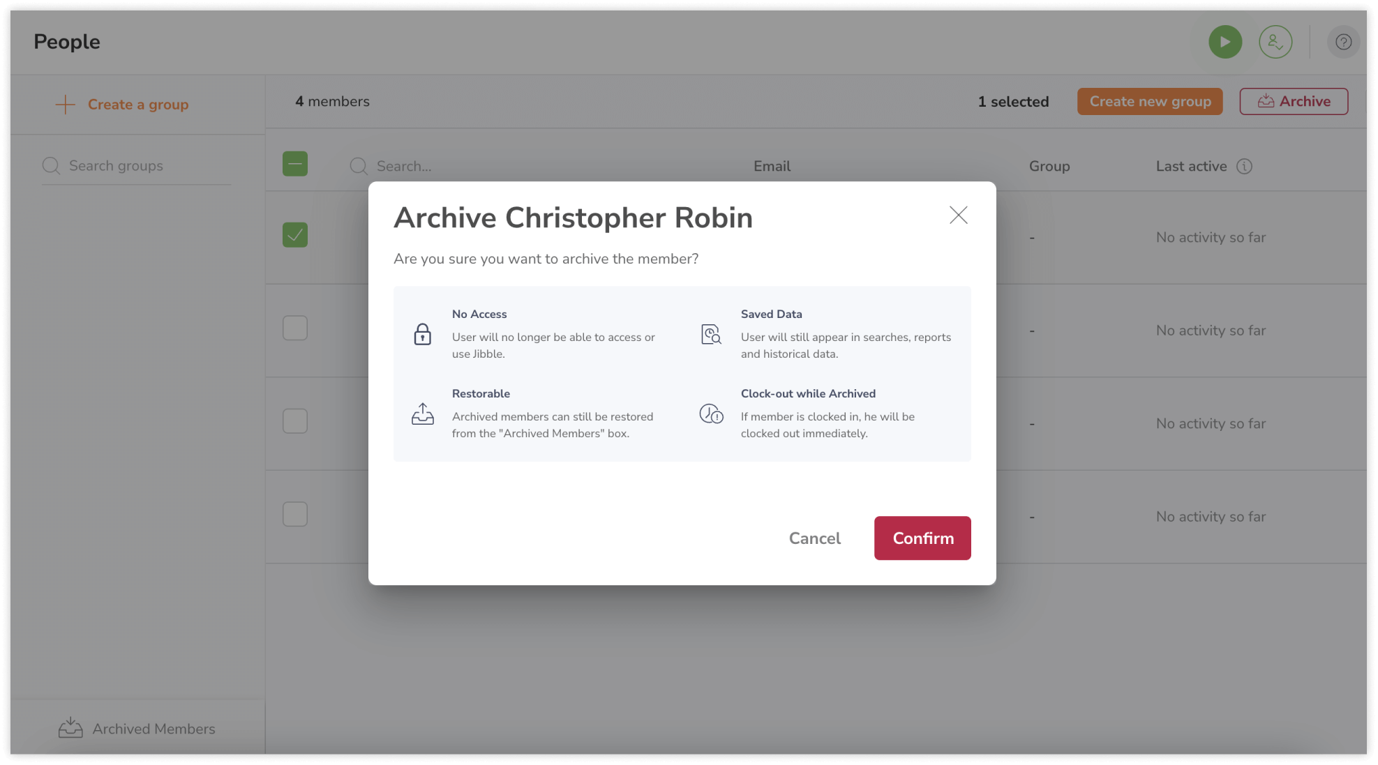 Removing team members