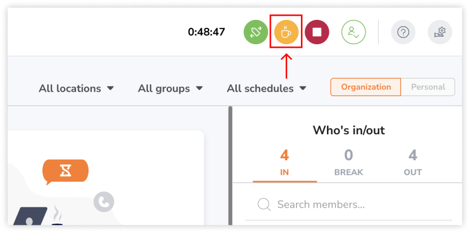 Tracking employee break time | Jibble