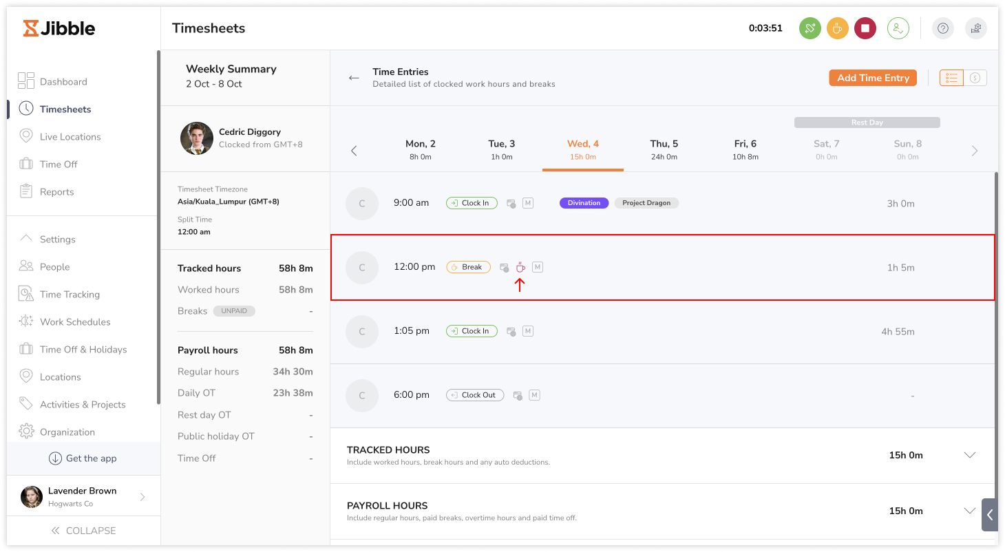 Tracking employee break time | Jibble