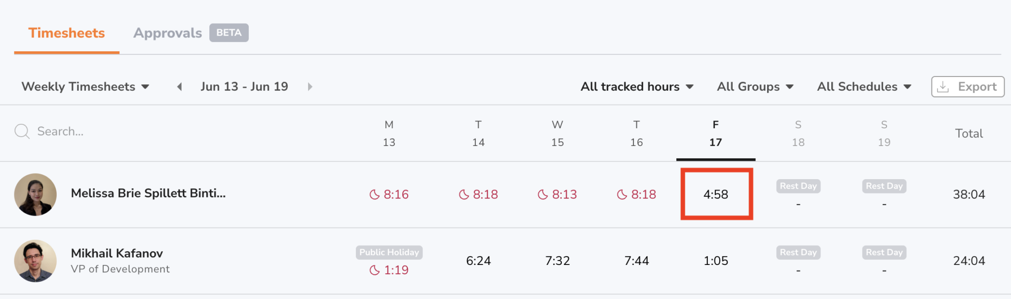 Adding and editing time entries