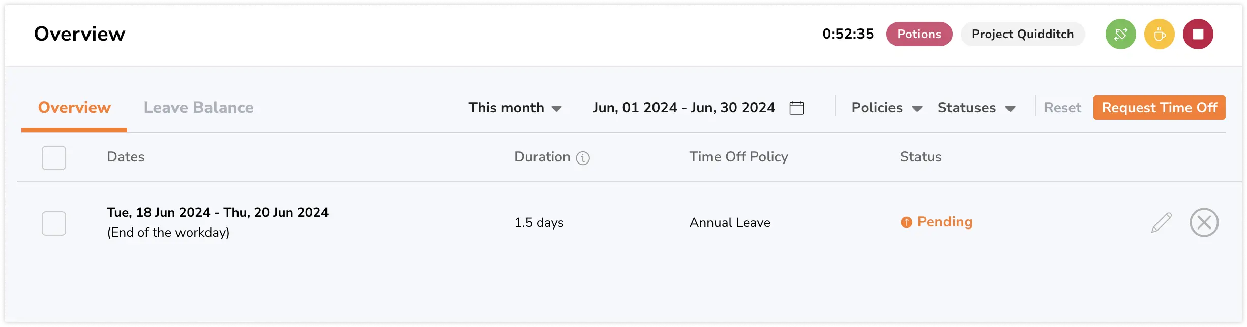 Requesting and managing time off as a member