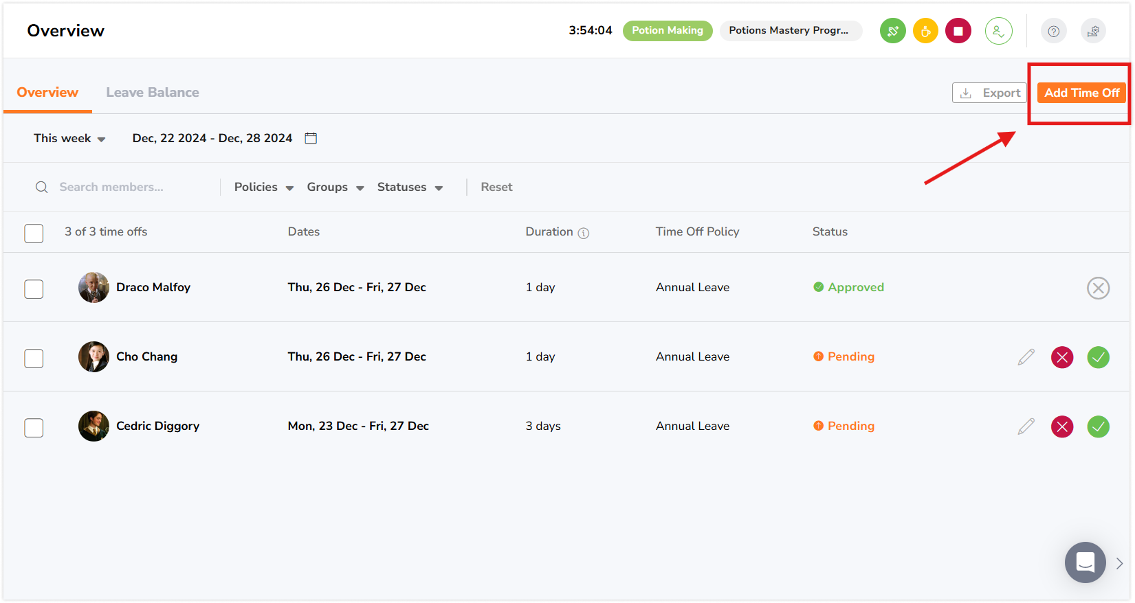 Managing time off for your team