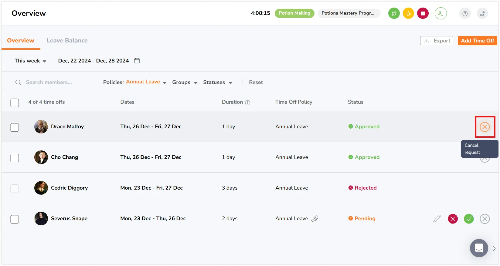 Managing time off for your team