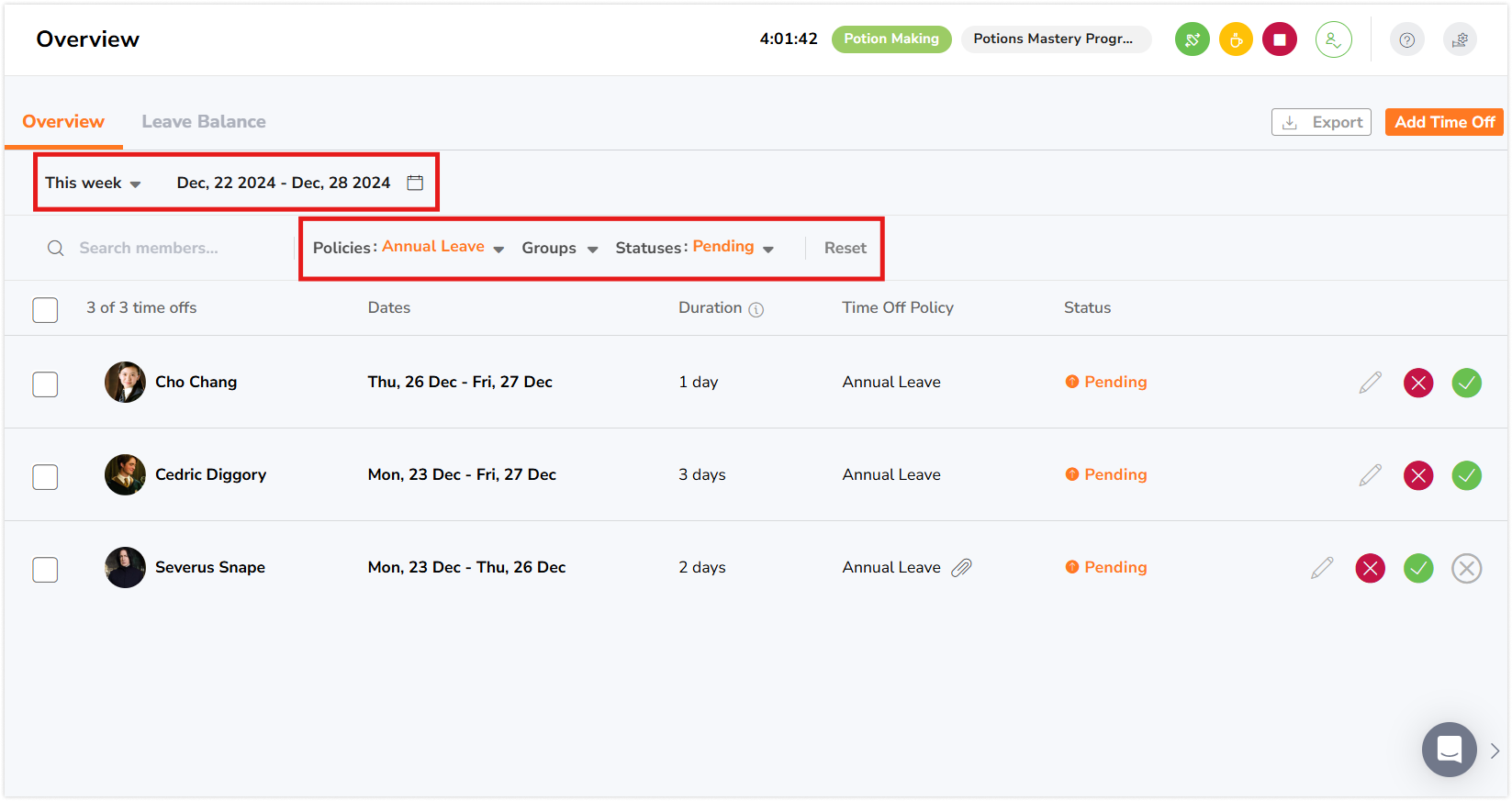 Managing time off for your team