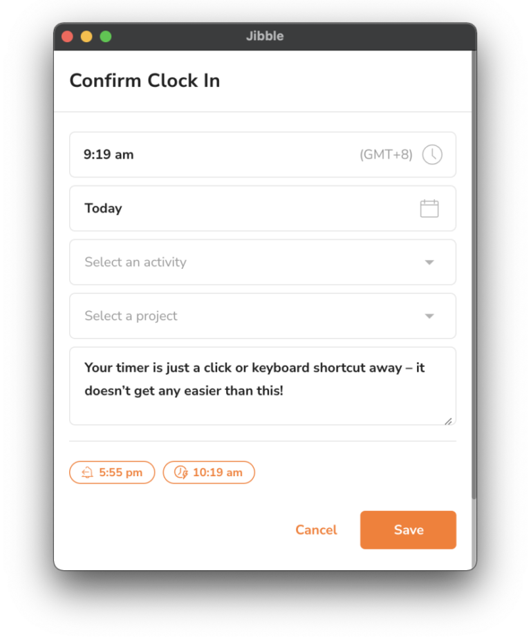 Using Jibble's Chrome Timer Extension