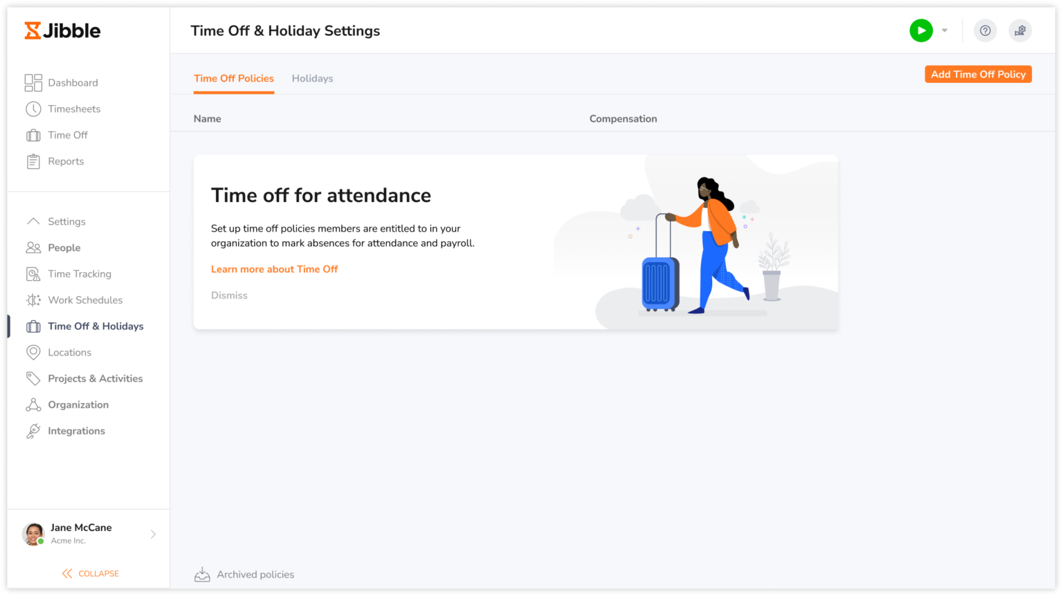 Creating time off policies