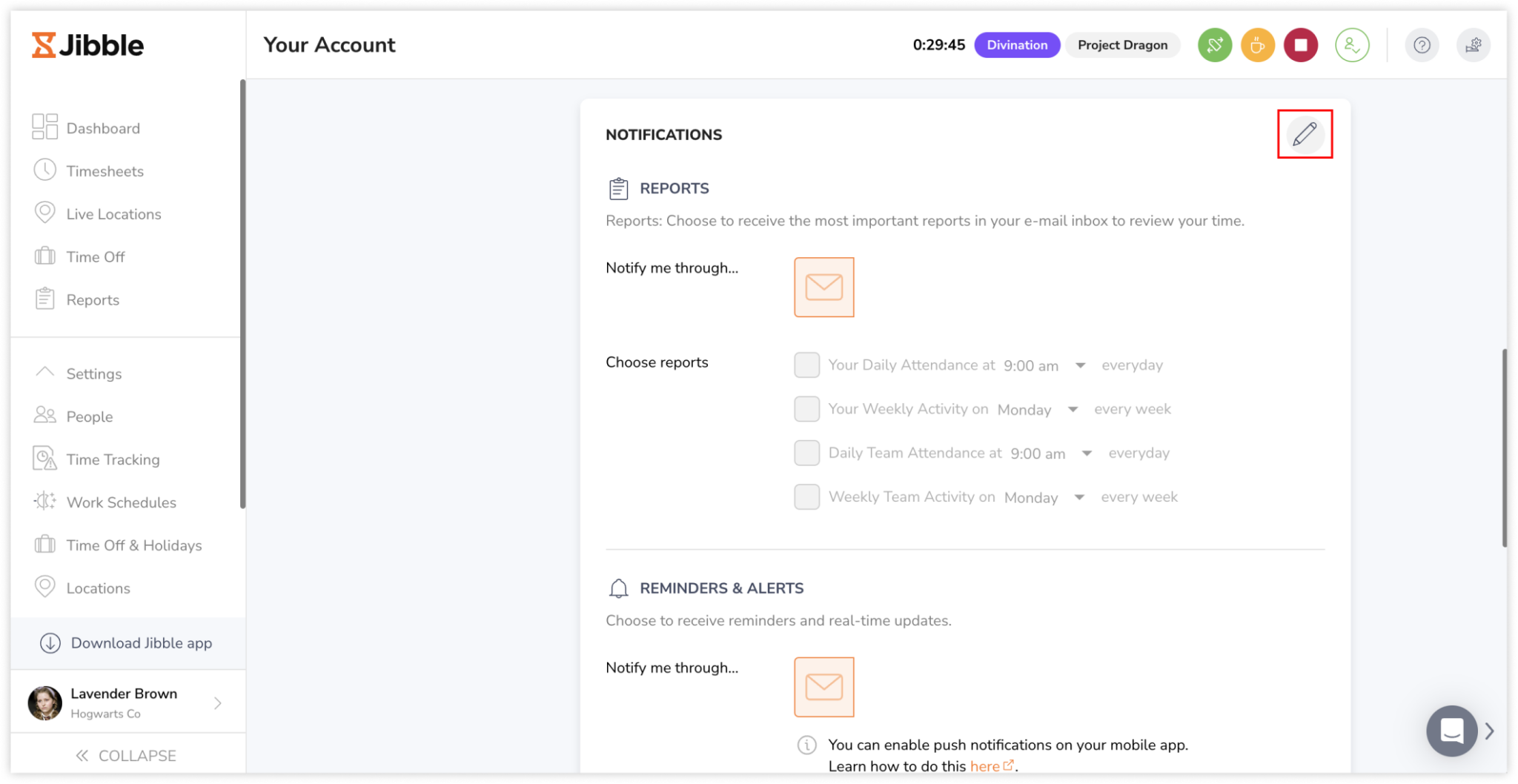 Enabling Time Off Notifications