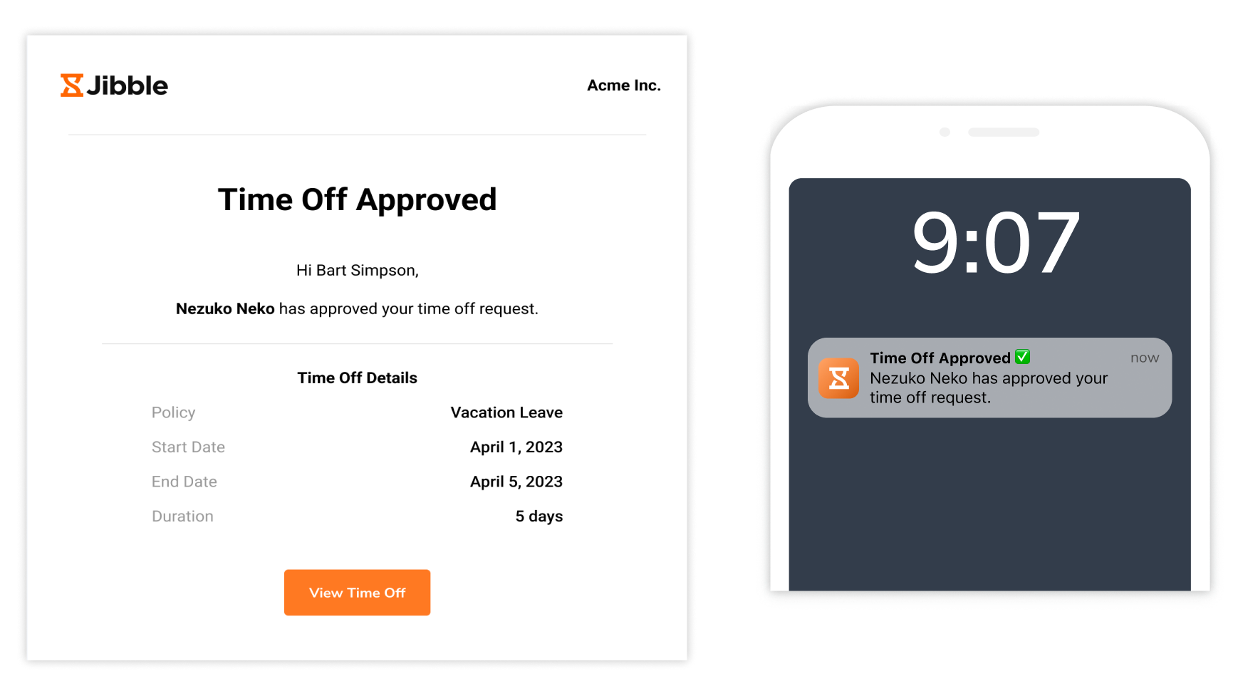 Włączanie powiadomień o urlopach