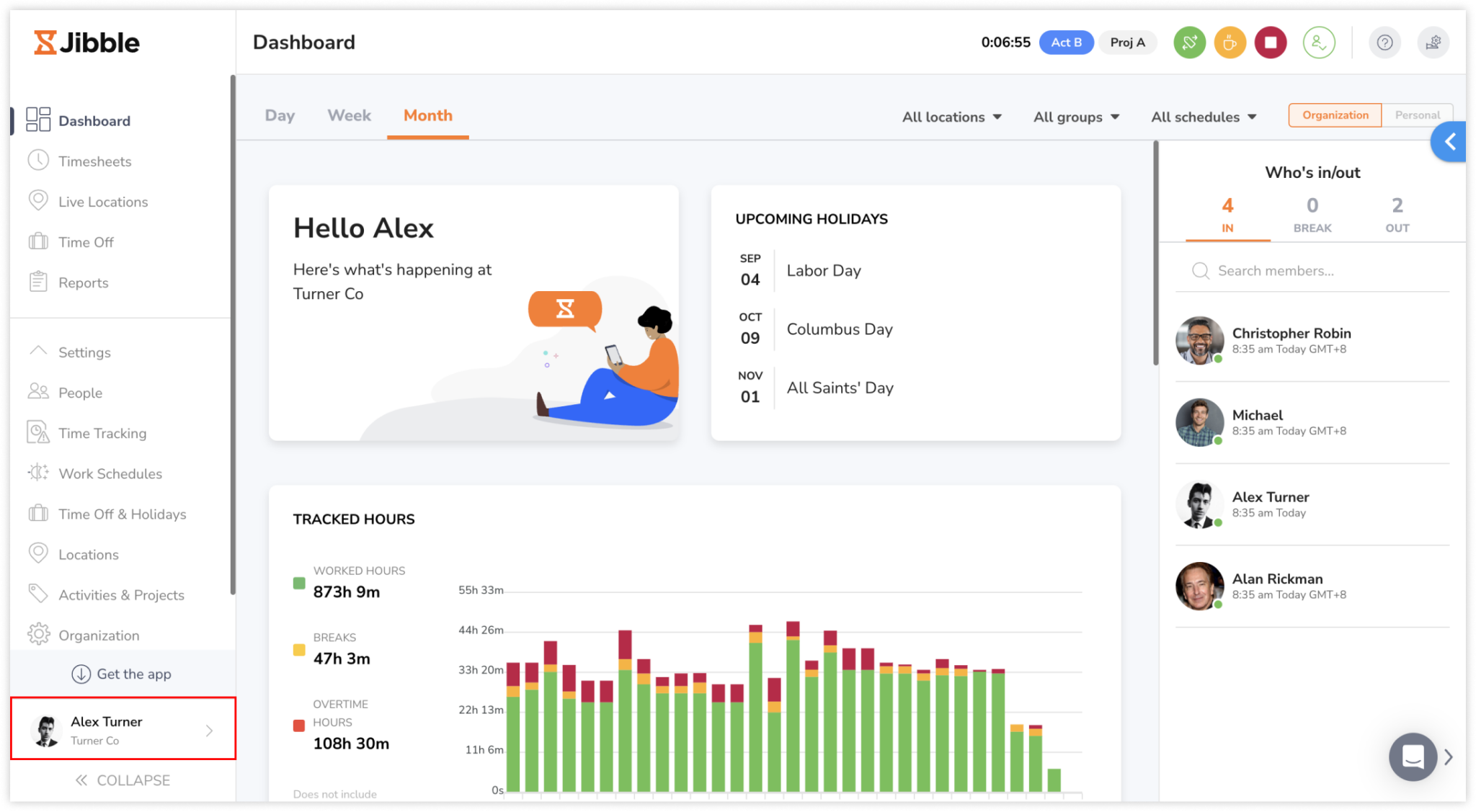 Configuring language settings on Jibble’s web app