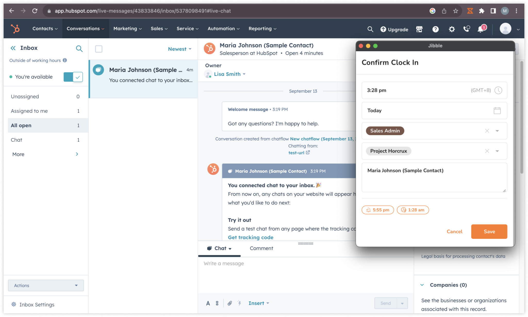 How do I track time in HubSpot?