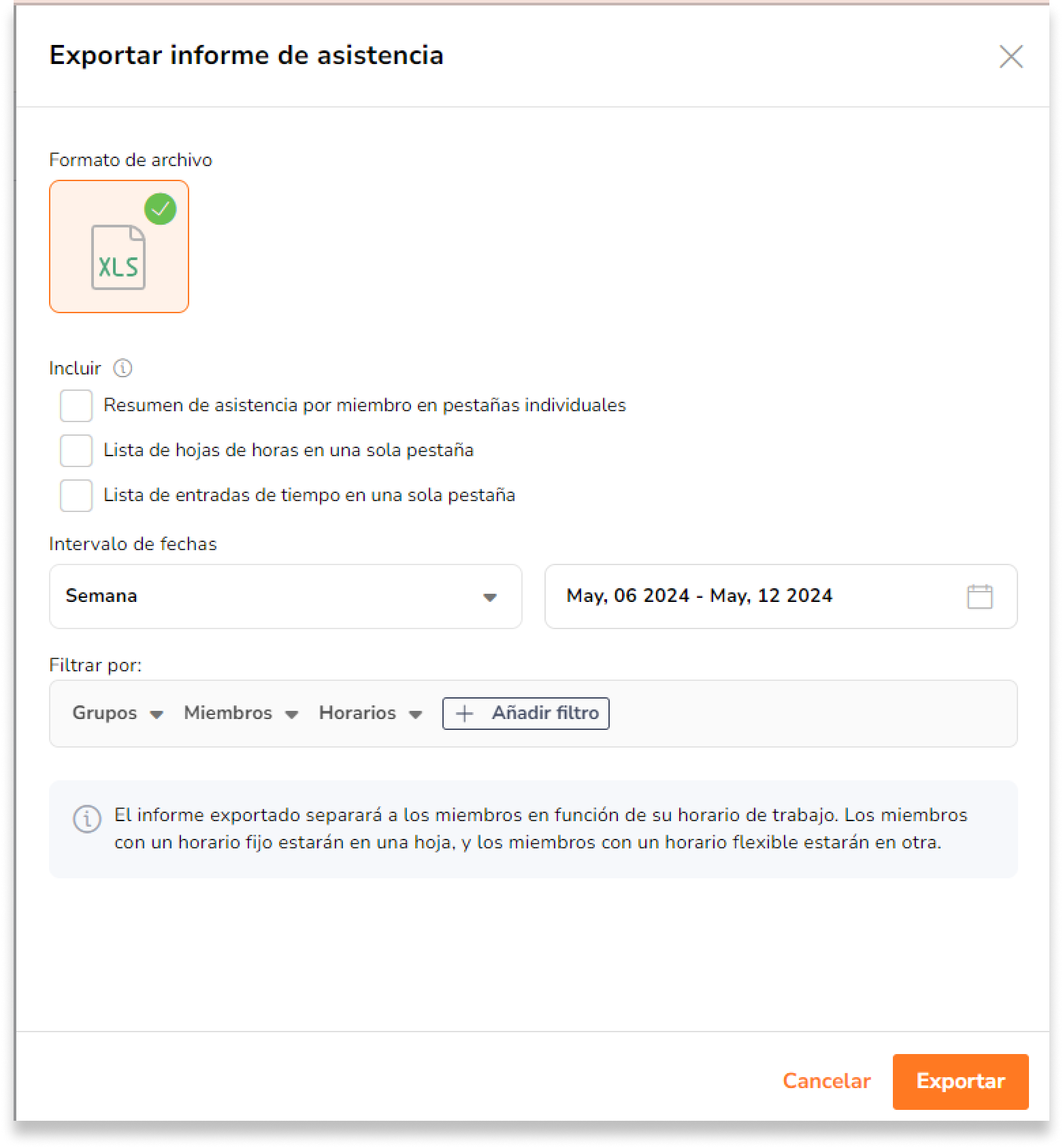 ¿Qué tipos diferentes de informes pueden exportarse?