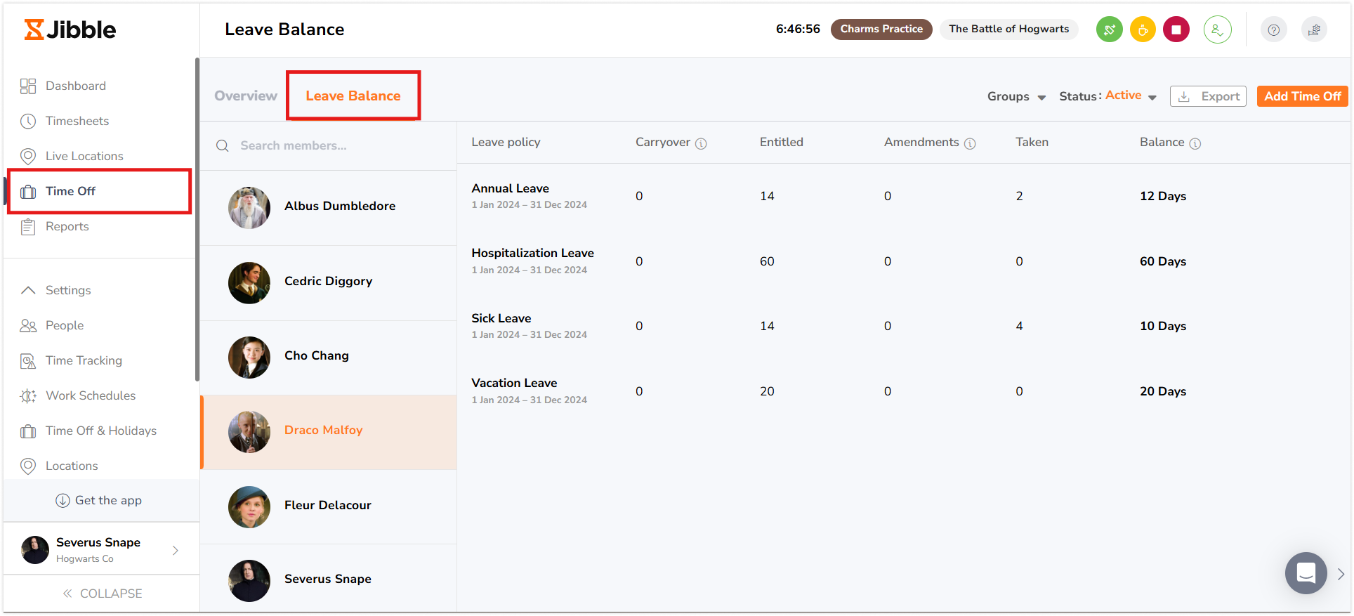 How to adjust leave balances for employees?