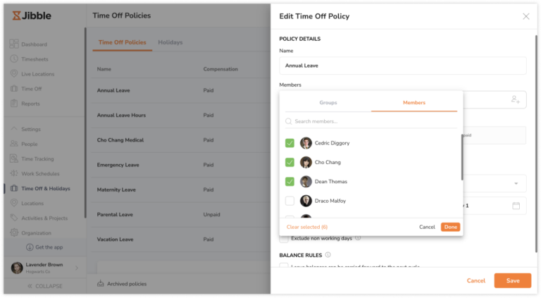 Understanding member assignments in Jibble