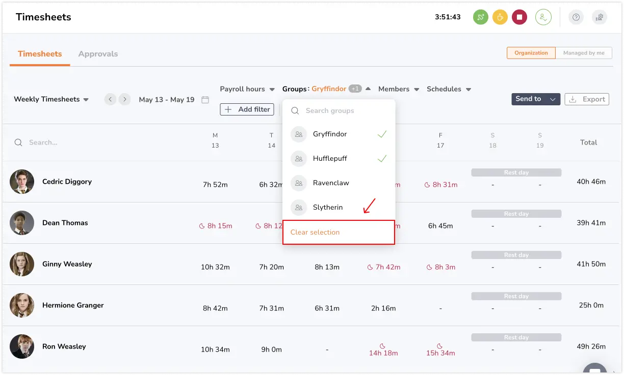 How to filter timesheets? | Jibble