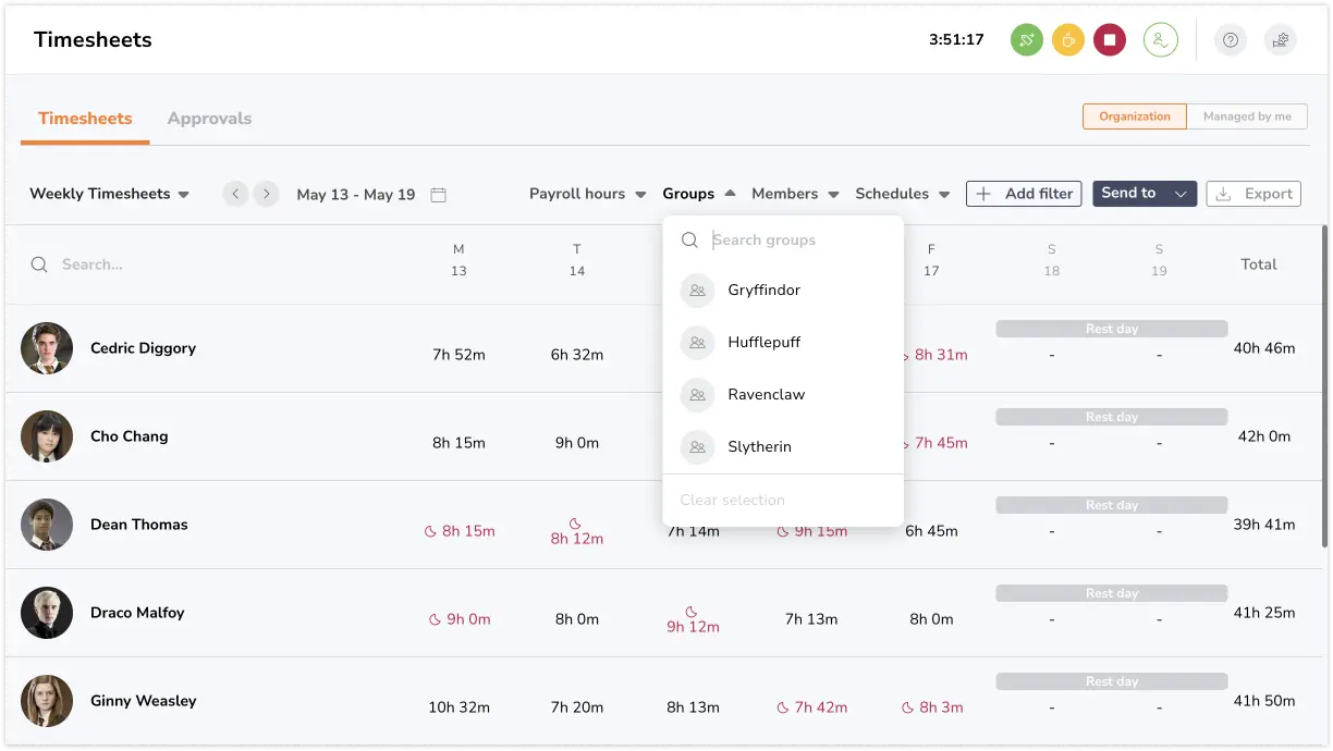 How to filter timesheets? | Jibble