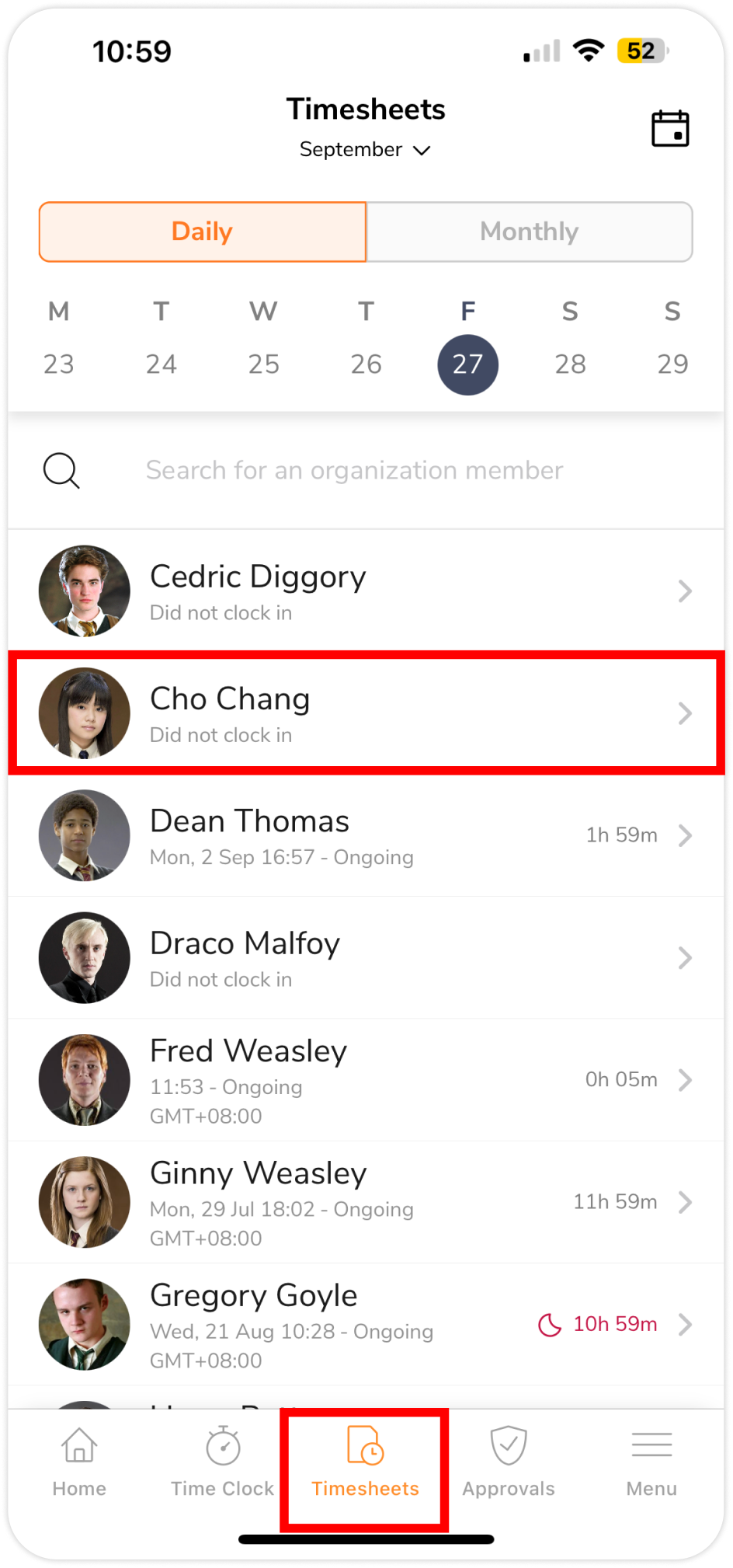 Adding and editing time entries on mobile