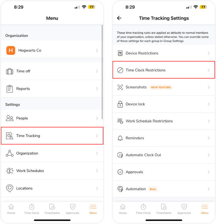 Mobile App: Live location tracking