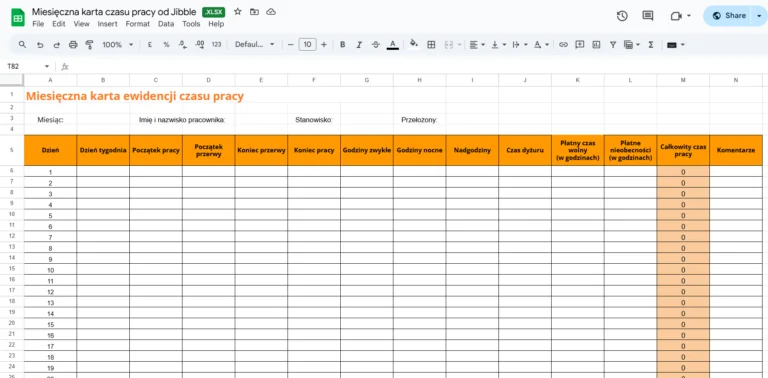 Karty czasu pracy online w 100% ZA DARMO | 2025
